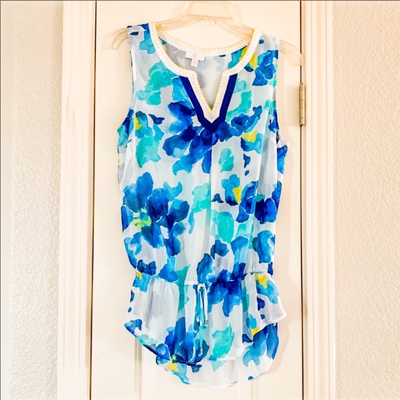 Tops | Charmingcharlie Floral Embroidered Shear Top | Poshmark